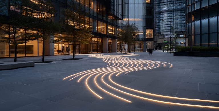 Inground Radius linear lighting system | HOLECTRON